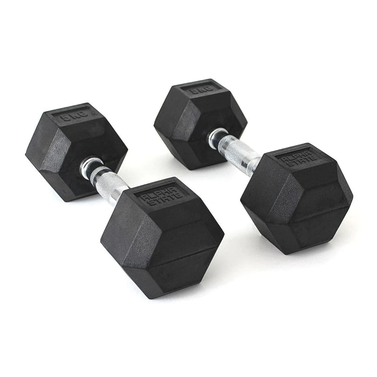 Alphastate Hexagon Rubber Dumbbells | Gym Concepts